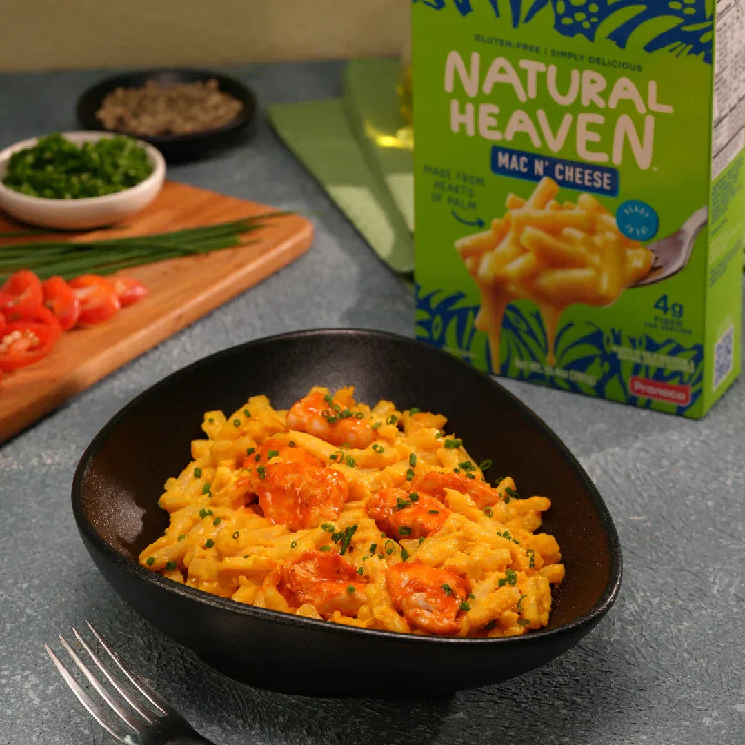 Hearts of Palm Mac N’ Cheese with Buffalo Chicken – Natural Heaven